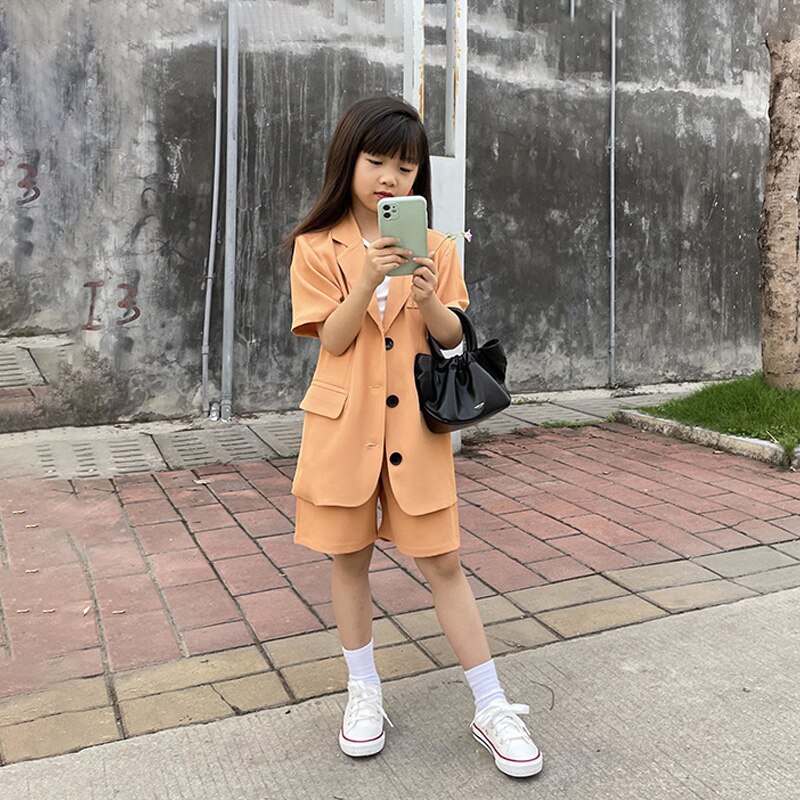 Summer Long Girls Blazer Suits Shorts Candy Childr... – Vicedeal