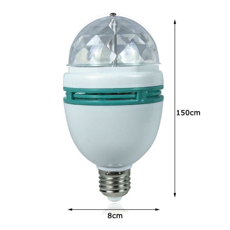 3W E27 RGB Crystal Ball Light Rotating Light Bulb ... – Grandado
