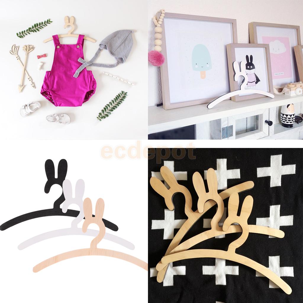 Lovely Rabbits Baby Kids Wood Bunny Clothes Hanger... – Grandado