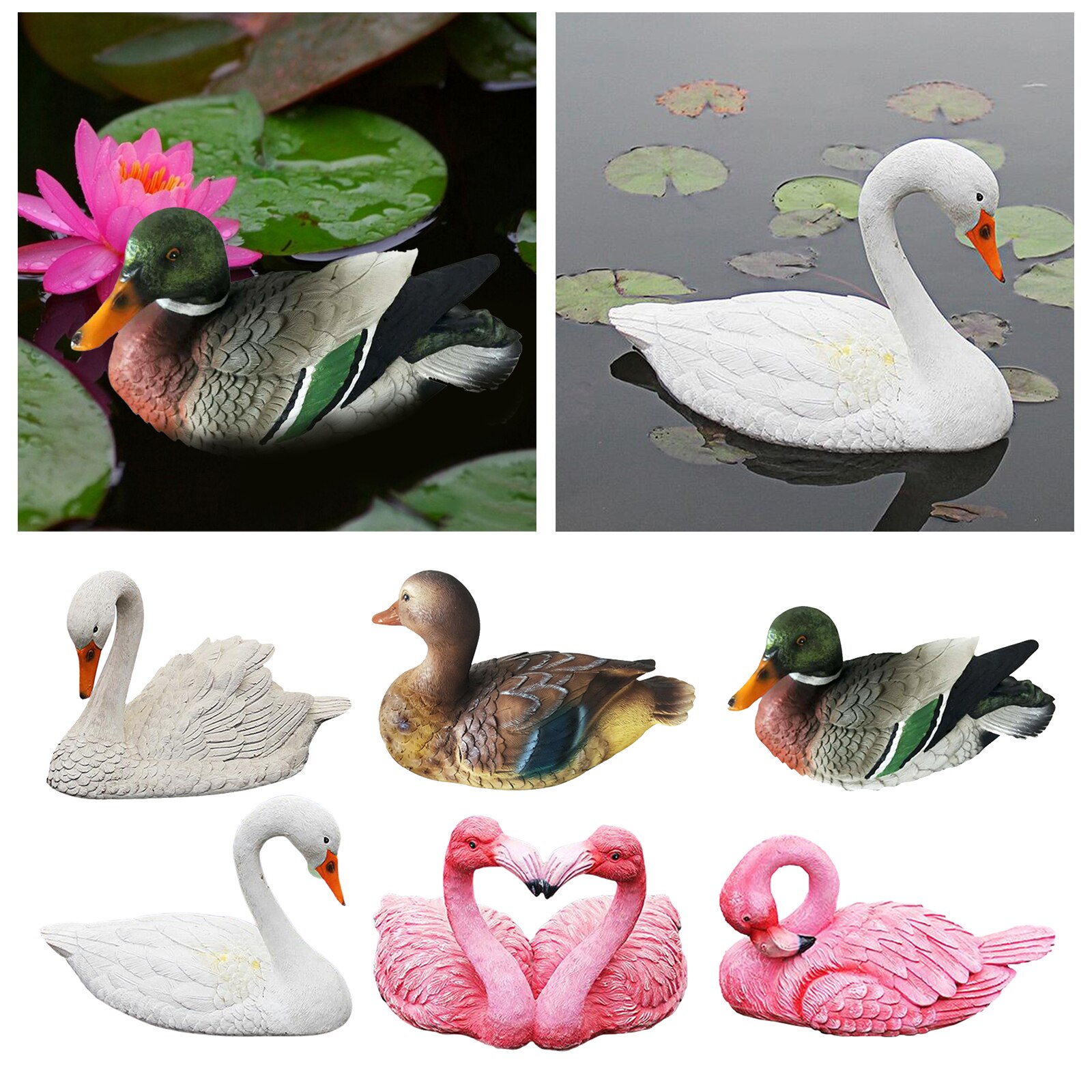 Miniature Flamingo Swan Statue Standing Sculpture ... – Vicedeal
