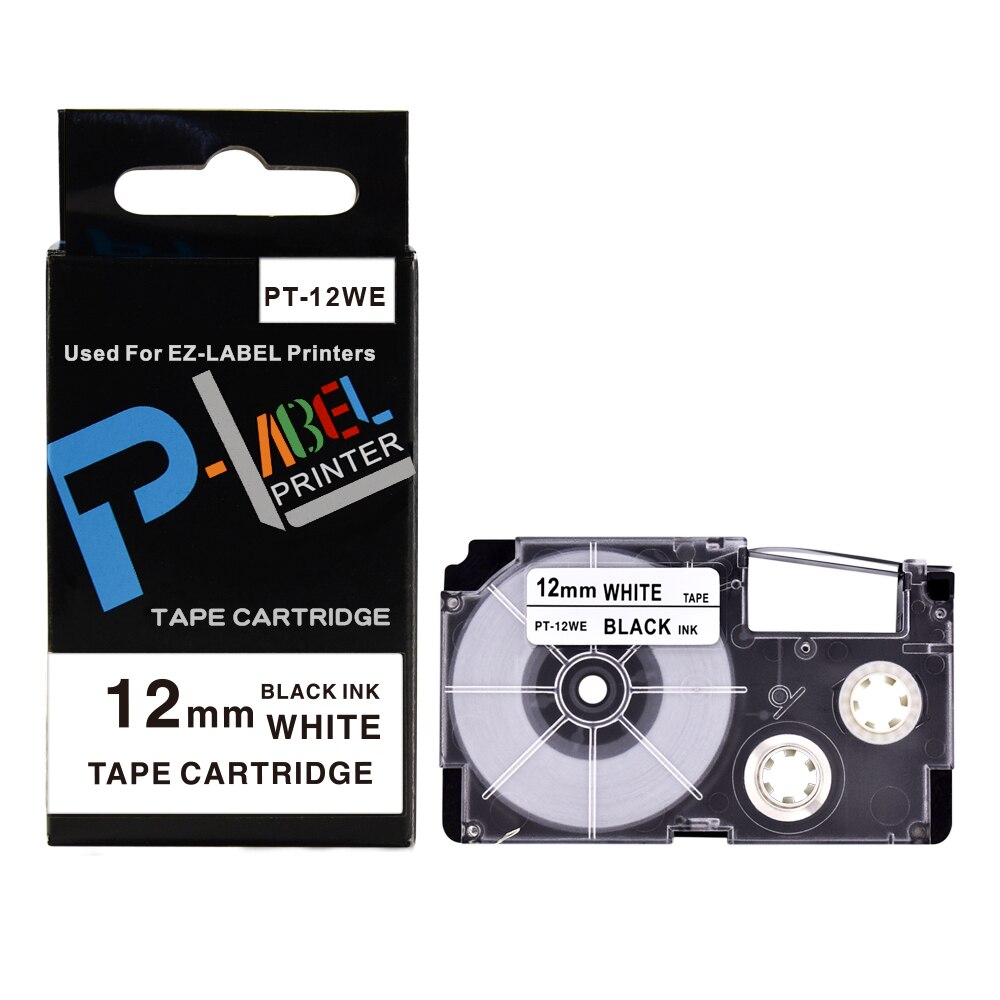 1 Piece PUTY Label Tape 12mm XR-12WE Black On Whit... – Grandado