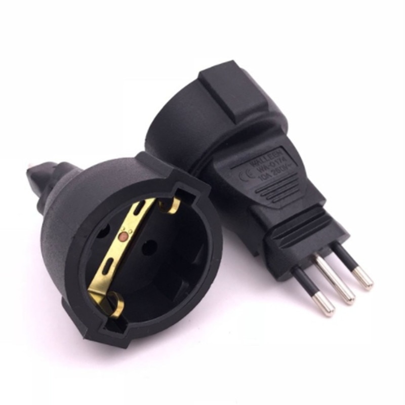 European Euro EU Sockets 2 Pin to Italy 3 Pin Plug... – Vicedeal