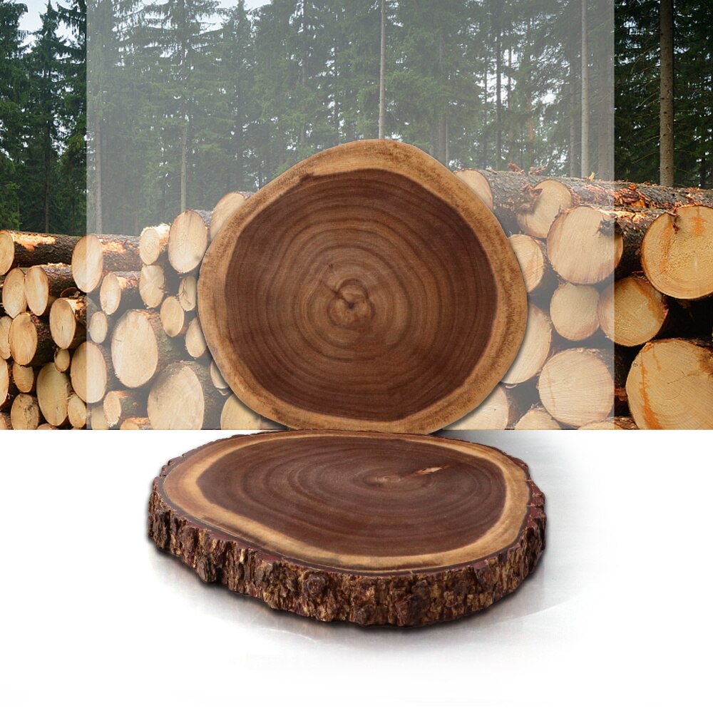 Acacia Cutting Board with Live Edge Bark Natural T... – Vicedeal