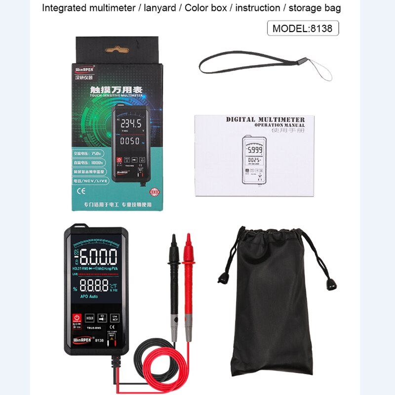 Pekskärm digital multimeter 6000 räkningar växelst... – Grandado