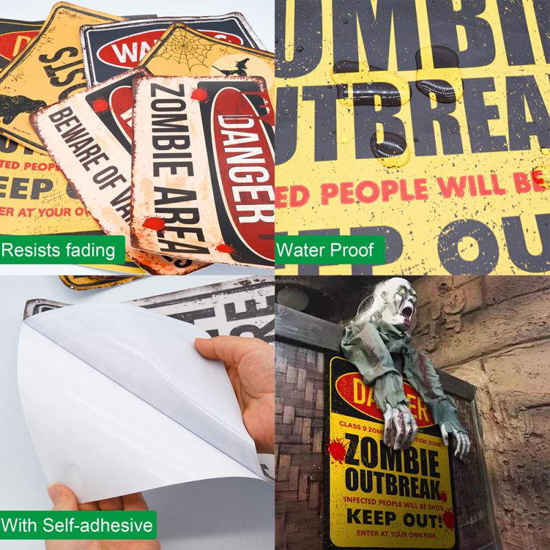 Halloween Bloody Restroom Sign Warning Stickers Se... – Grandado