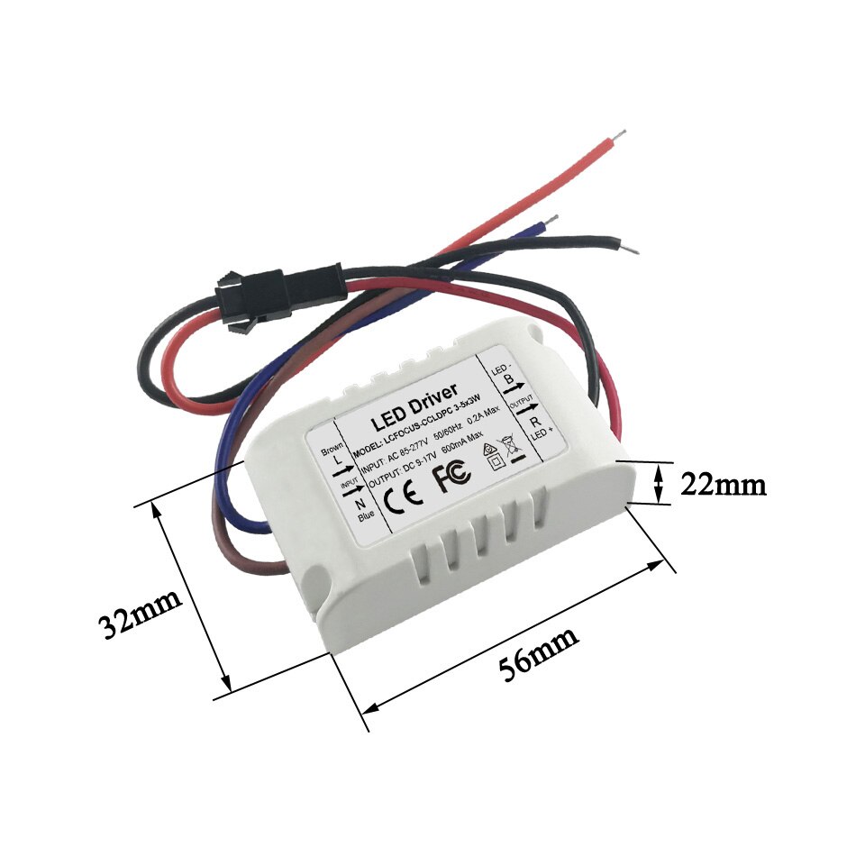 Externe 3-5x3W LED Driver 9 W 12 W 15 W Uitgang DC... – Vicedeal