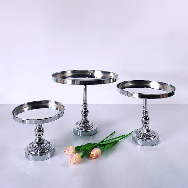 Silver Plating Crystal Cake Stand Dessert Tray Mir... – Vicedeal