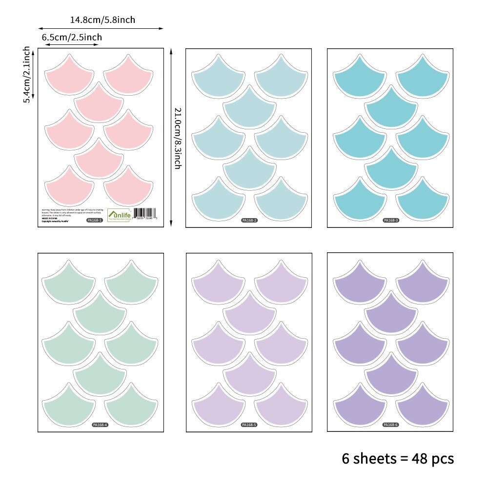 48pcs/set Colored Fish Scales DIY Home Wall Sticke... – Vicedeal