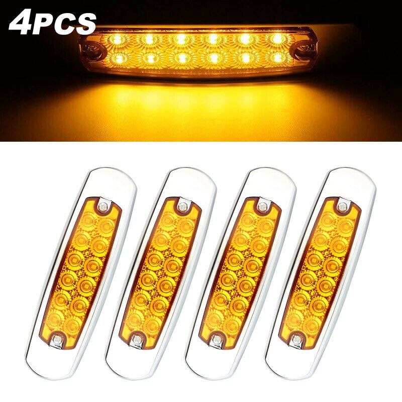 Fuleem 4PCS 12V Chrome Side Marker Rear Tail light... – Vicedeal