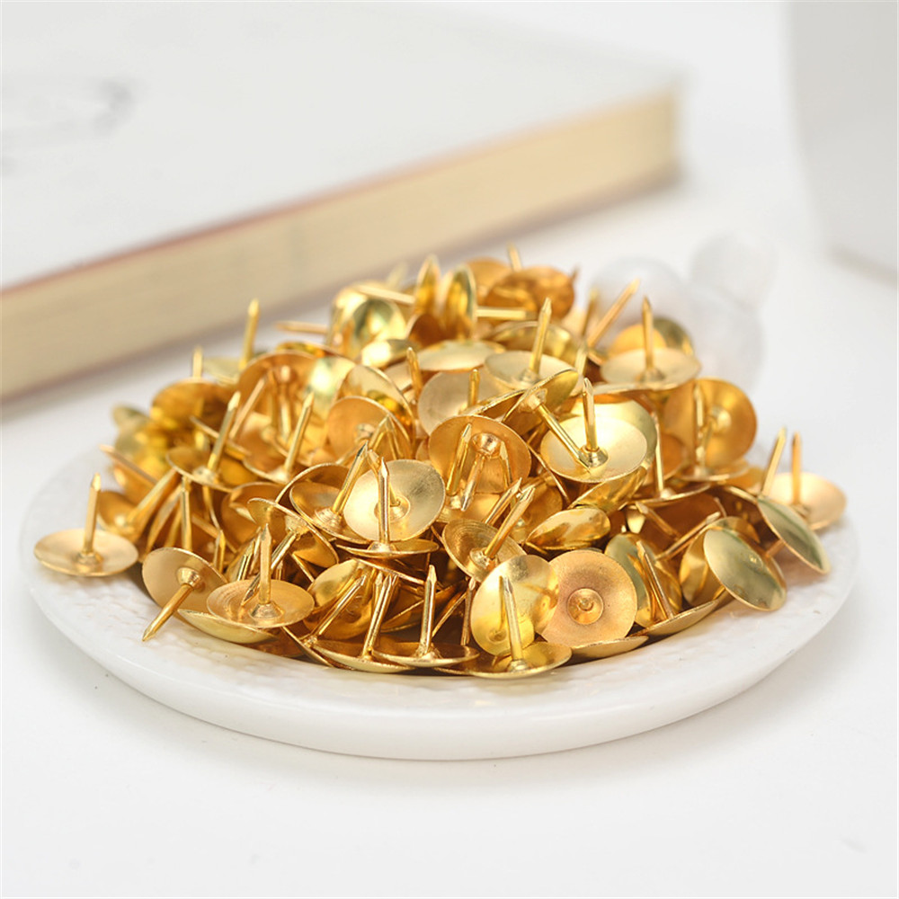 100pcs/box Gold Color Metal Thumb Tack Bulletin Bo... – Grandado
