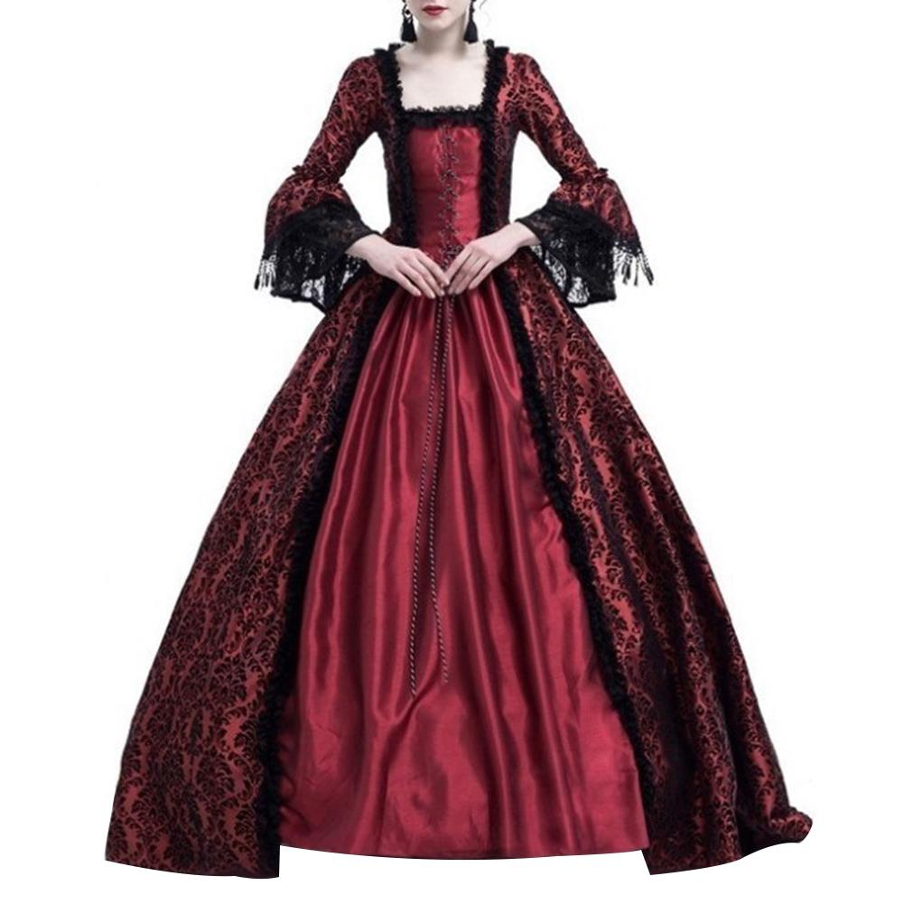 Medieval Renaissance Queen Ball Gown Bell Sleeve M... – Vicedeal