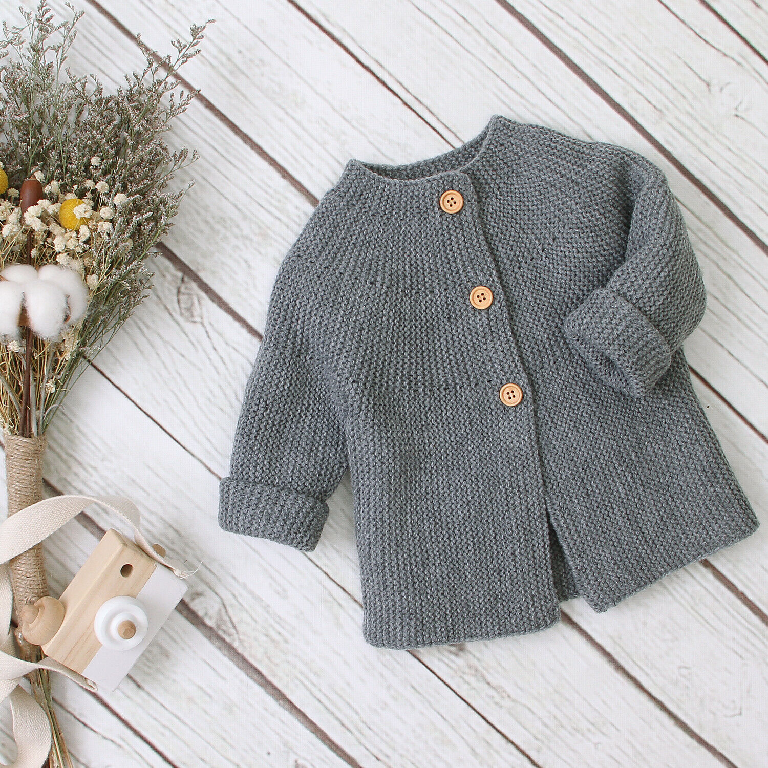 Newborn Baby Boy Girls Loose Knitting Cardigan Swe... – Grandado