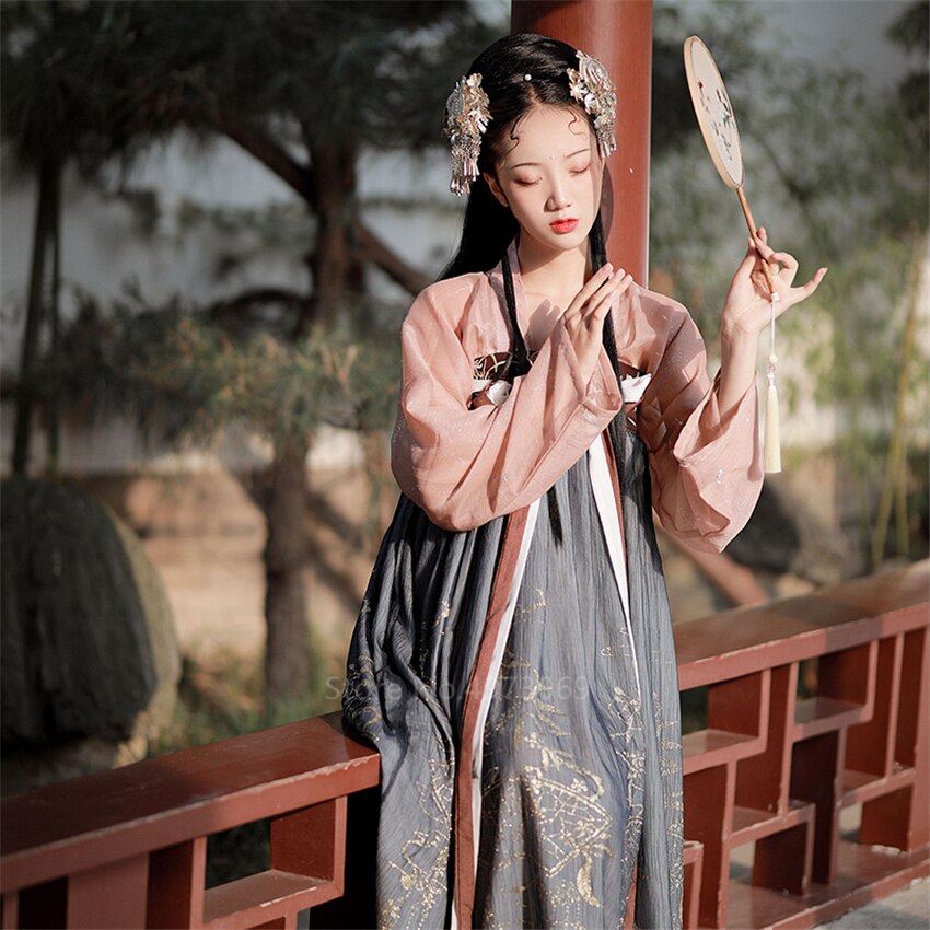Adult Girls Hanfu Dress Chinese Folk Dance Costume... – Grandado