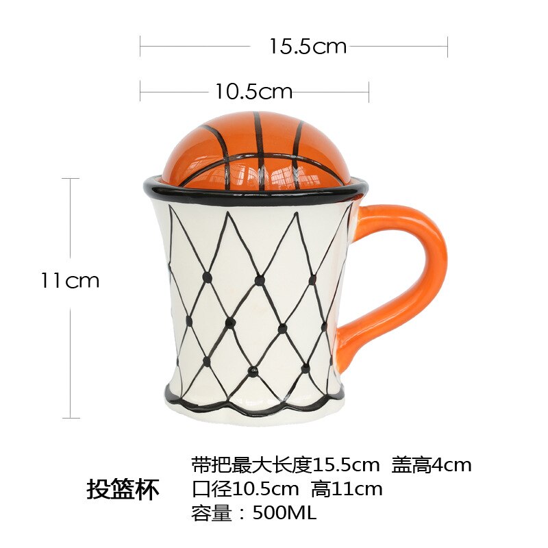 Ceramic Coffee Cup Cartoon Basketball Football Sha... – Vicedeal