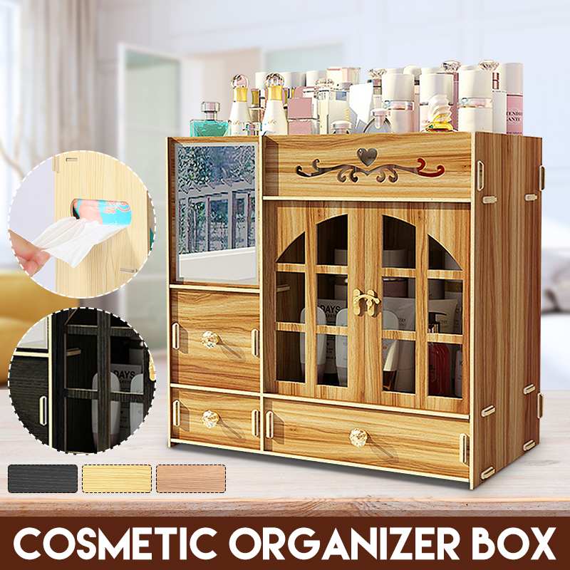 Large Capacity Wooden Makeup Organizer Cosmetic St... – Grandado