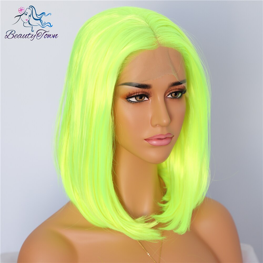 BeautyTown Short Neon Yellow Color Natural Bob Sty... – Vicedeal
