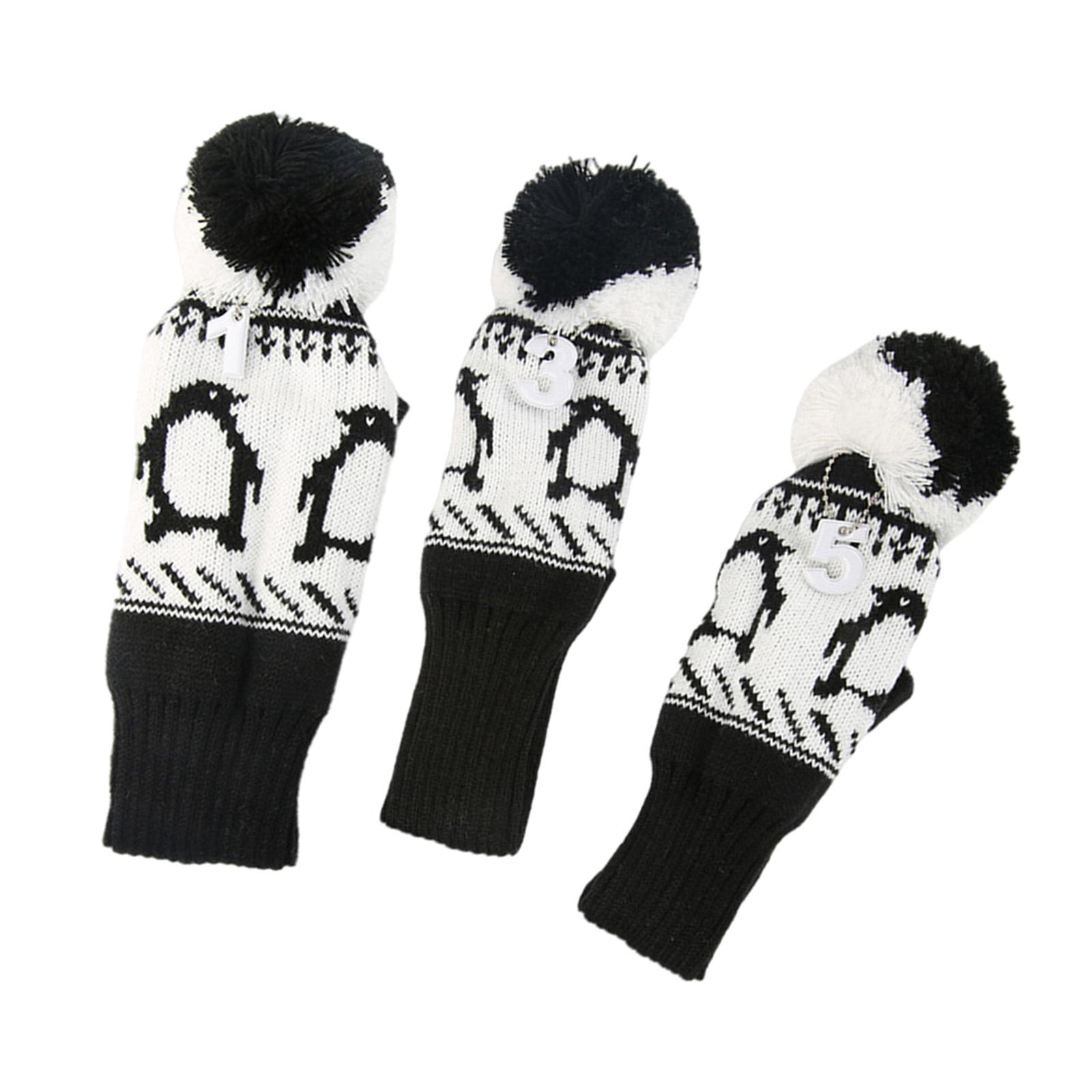 Knit Pom Pom Golf Headcover Wood Club Cover for Dr... – Grandado