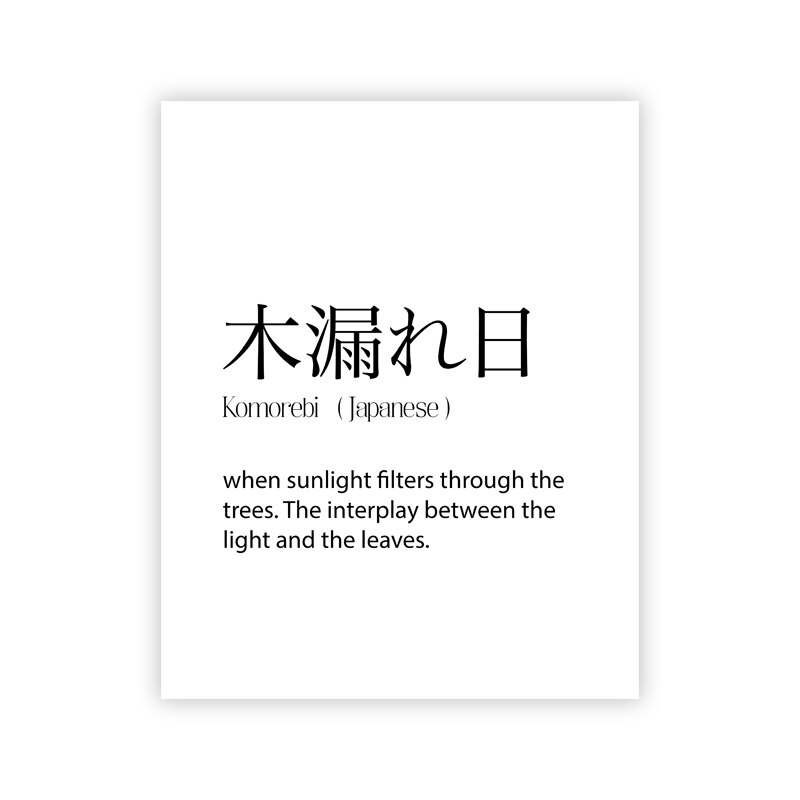 Komorebi Definition Art Prints Japanese Dictionary... – Grandado