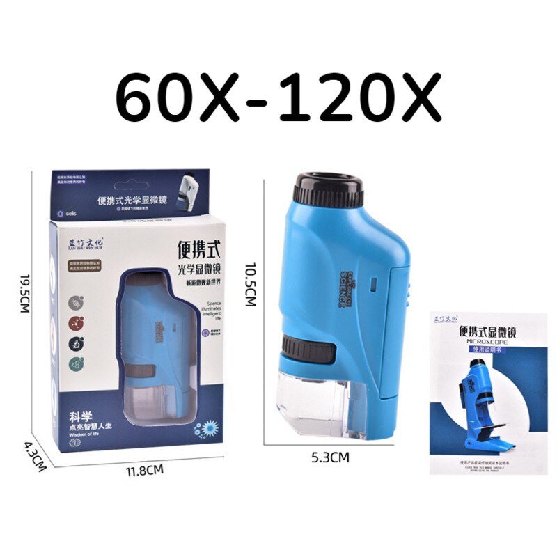 Handheld Microscope Kit Lab LED Light 60X-120X Hom... – Grandado