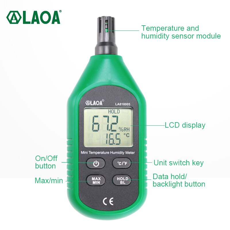 Laoa Digrometer Hygrothermograph Huishouden Temper... – Vicedeal