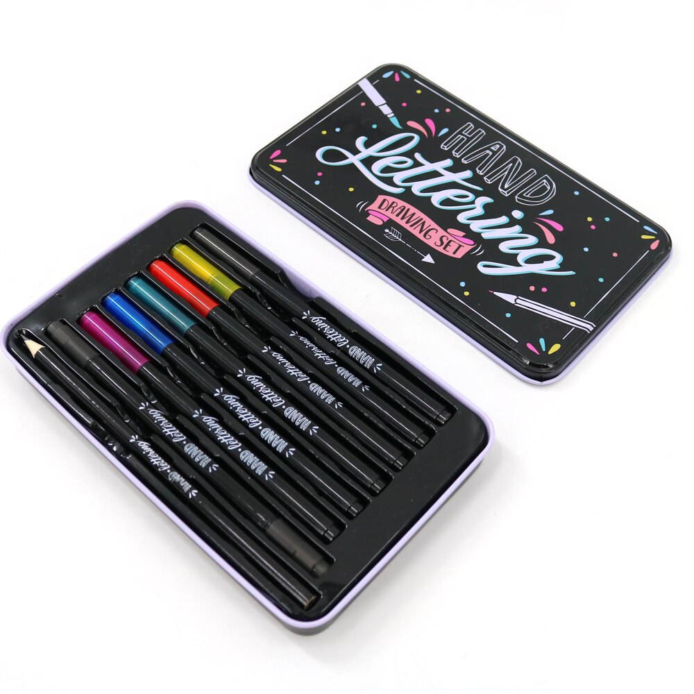 tin box drawing set handlettering drawing set inst... – Grandado