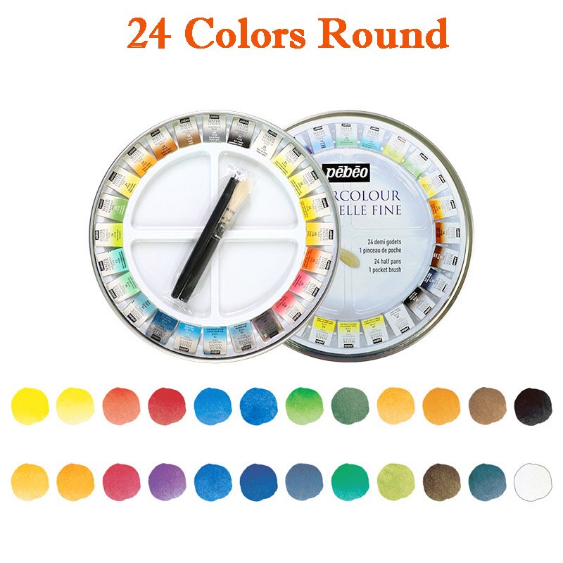 12/24 Colors Solid Watercolor Paint Artist Waterco... – Vicedeal