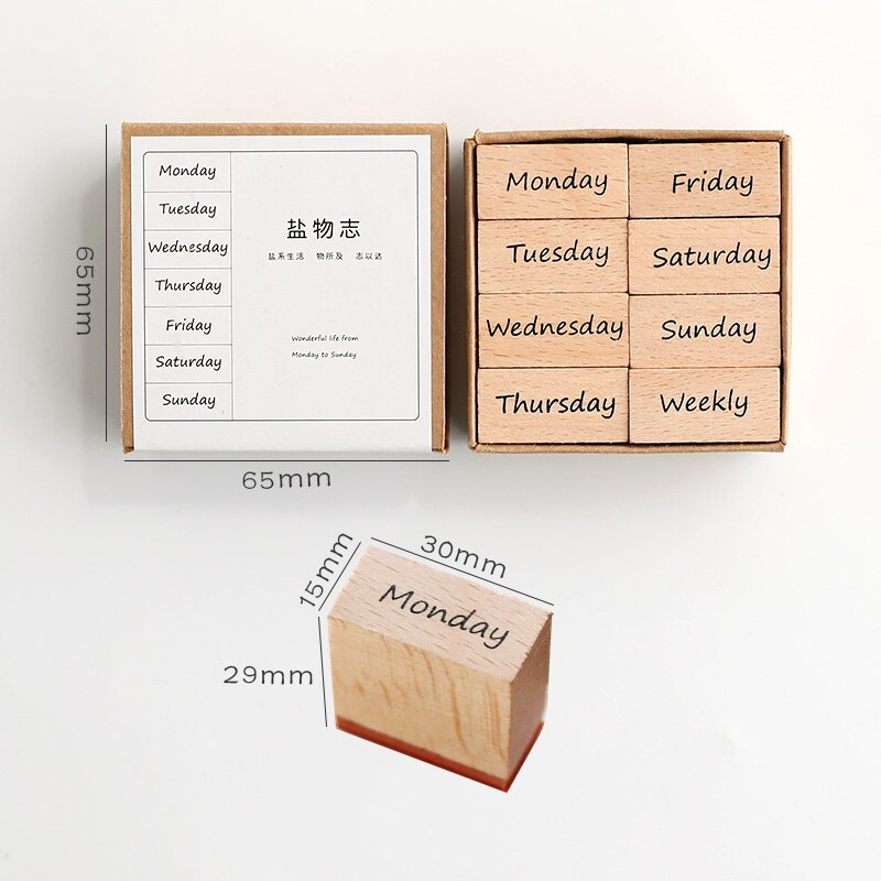8 Stks/set Retro Engels Week Serie Decoratie Stemp... – Grandado