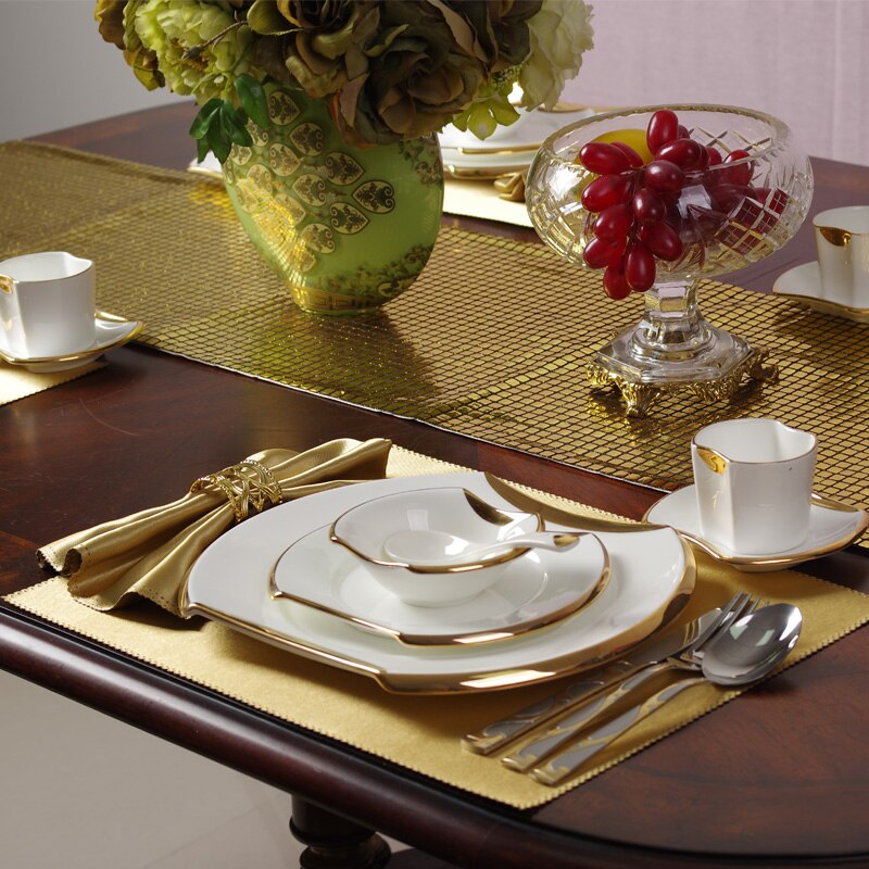 Luxury Modern Plate Sets Ceramic Bowl Dinnerware B... – Grandado