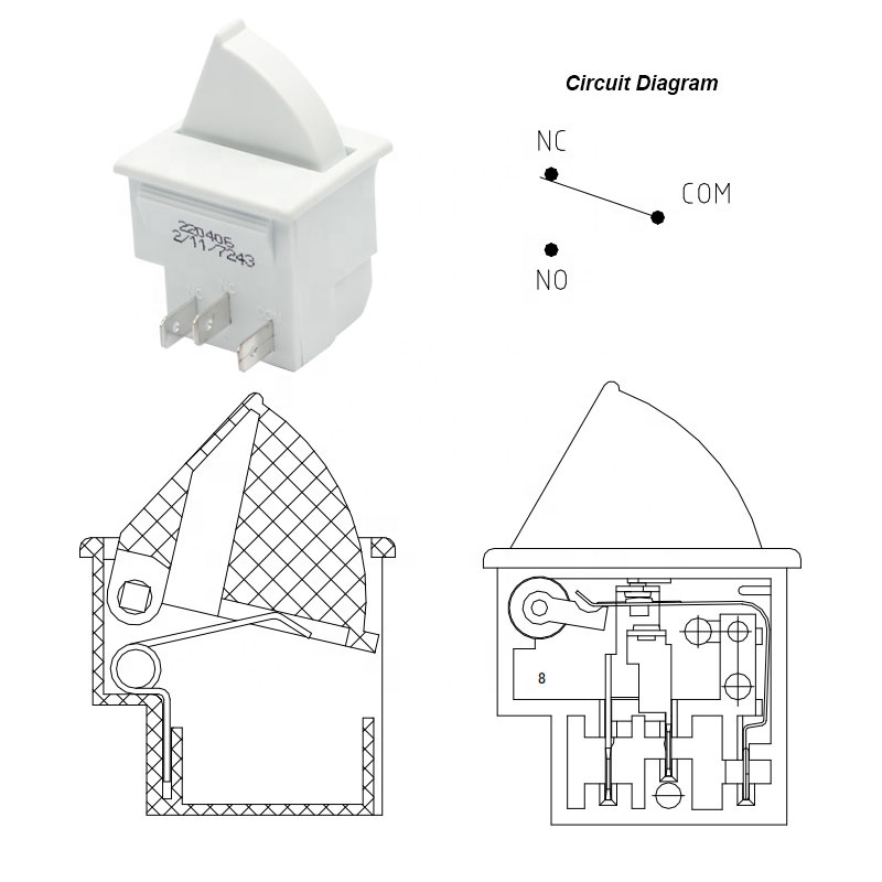 AC 5A 250V 3Pin Refrigerator Door Lamp Light Switc... – Vicedeal