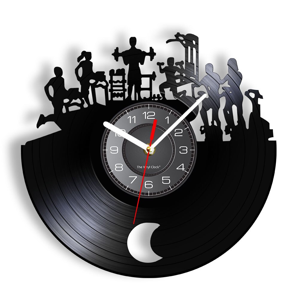 GYM Muscletech Wall Clock Fitness Vintage Vinyl Re... – Vicedeal