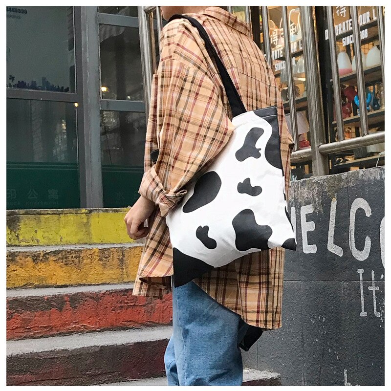 Cows Printing Canvas Bags for Women Cute Top-Hand ... – Vicedeal
