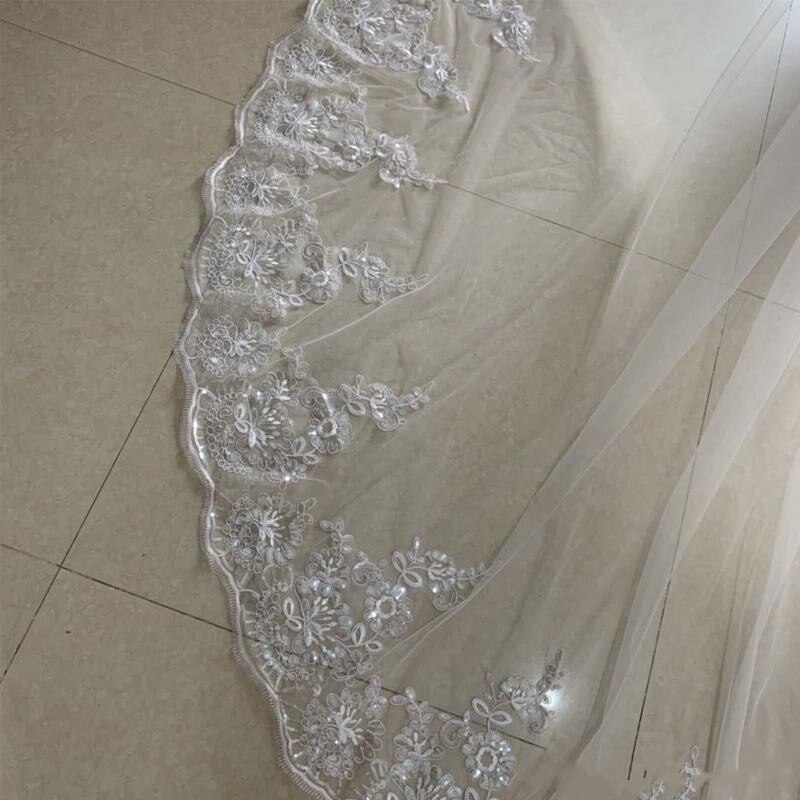 IN STOCK White Ivory 5 Meter Cathedral Bridal Veil... – Grandado