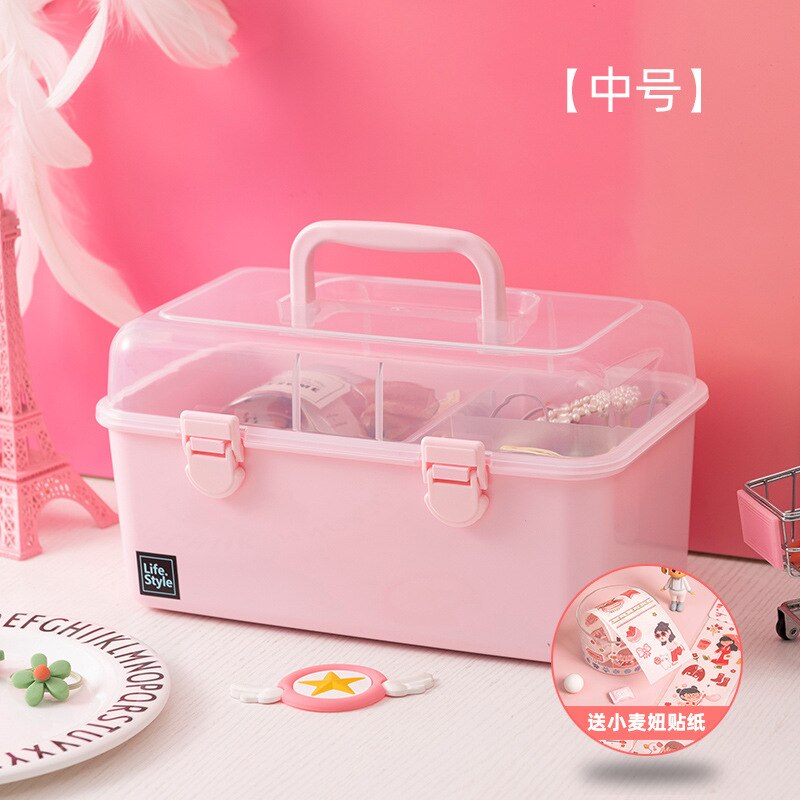 Multi-layer Children's Hair Accessories Box Pink P... – Vicedeal