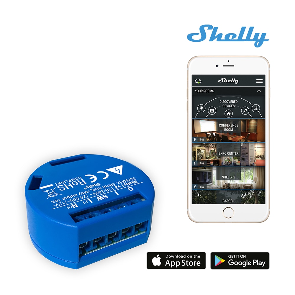 Shelly 1 Smart Home WiFi Operated Relay Switch 16A... – Grandado