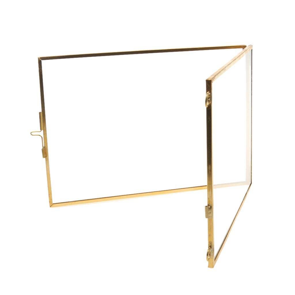 Antique Brass Hanging Picture Glass Photo Frame Me... – Grandado