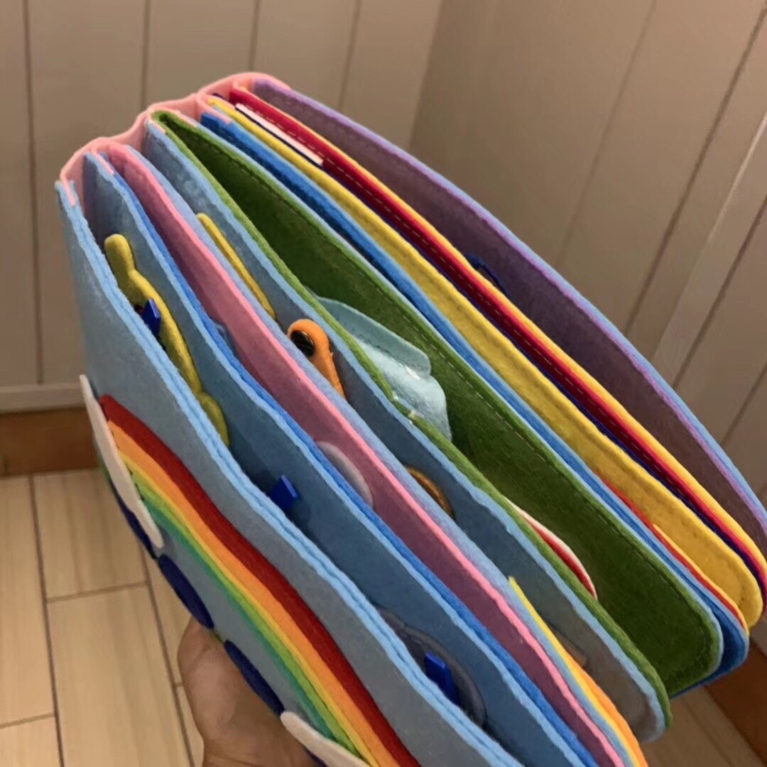 Rainbow 3D Soft Baby Books Touch and Feel Cloth Bo... – Grandado