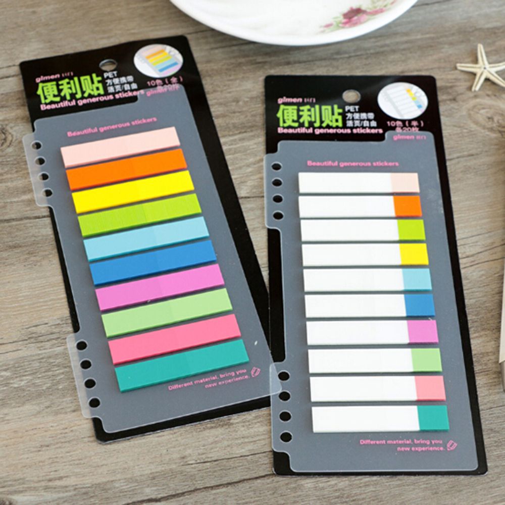 Cores PET 20 1 pcs 10 Folhas Por Cor Flags Sticky ... – Grandado