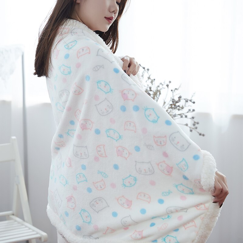 Caiyitang Soft Flannel Shawl with buttons Cape hom... – Vicedeal
