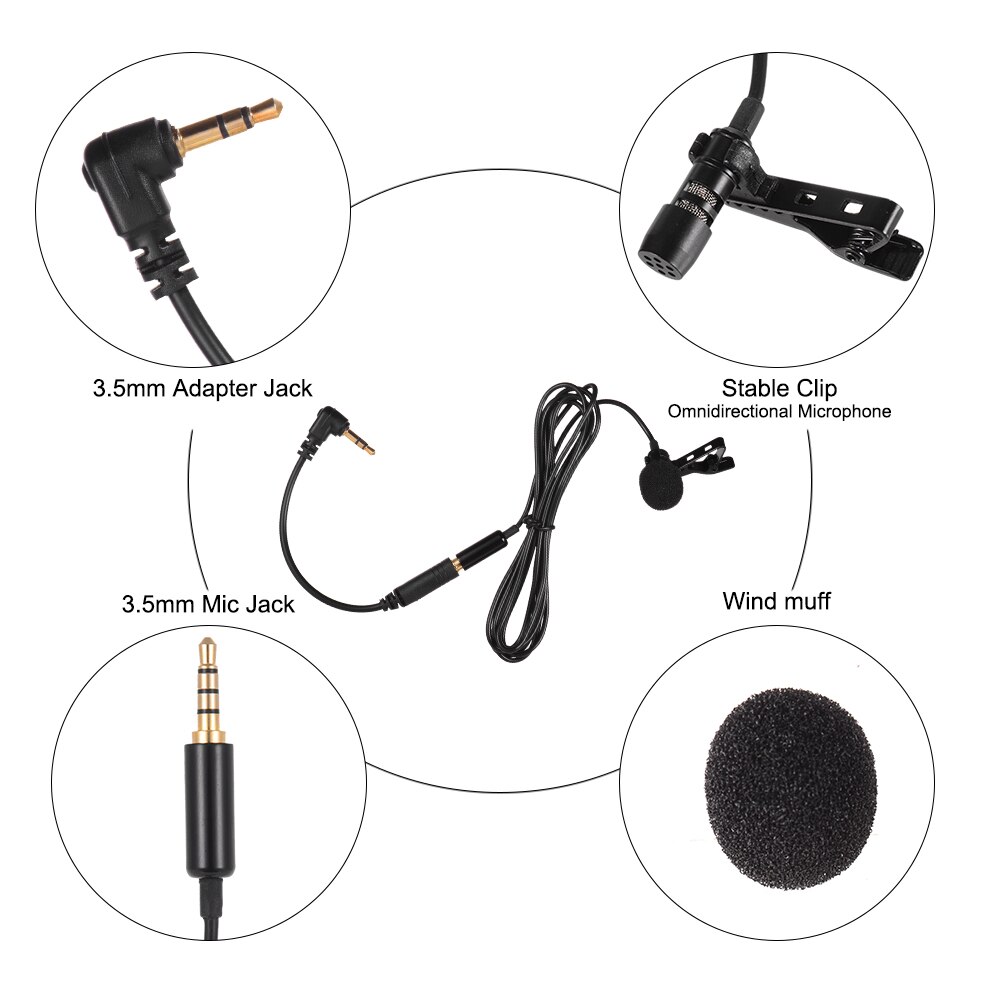 Lavalier Revers Omnidirectionele Clip-on Microfoon... – Vicedeal
