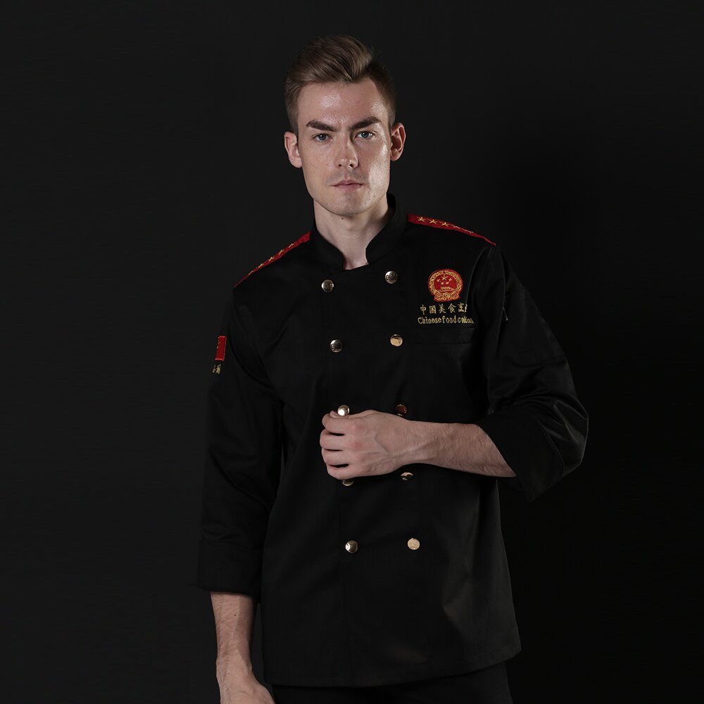 Chinese cuisine cooking embroidery chef breathable... – Grandado