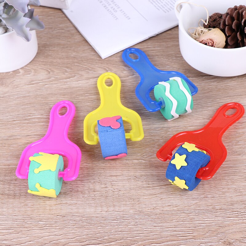 Baby 4Pcs/Set Sponge Painting Brush Kid Plastic Ha... – Grandado