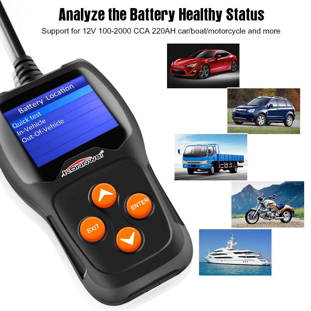 Car Battery Tester 12V 100-2000 CCA 220AH Automoti... – Vicedeal