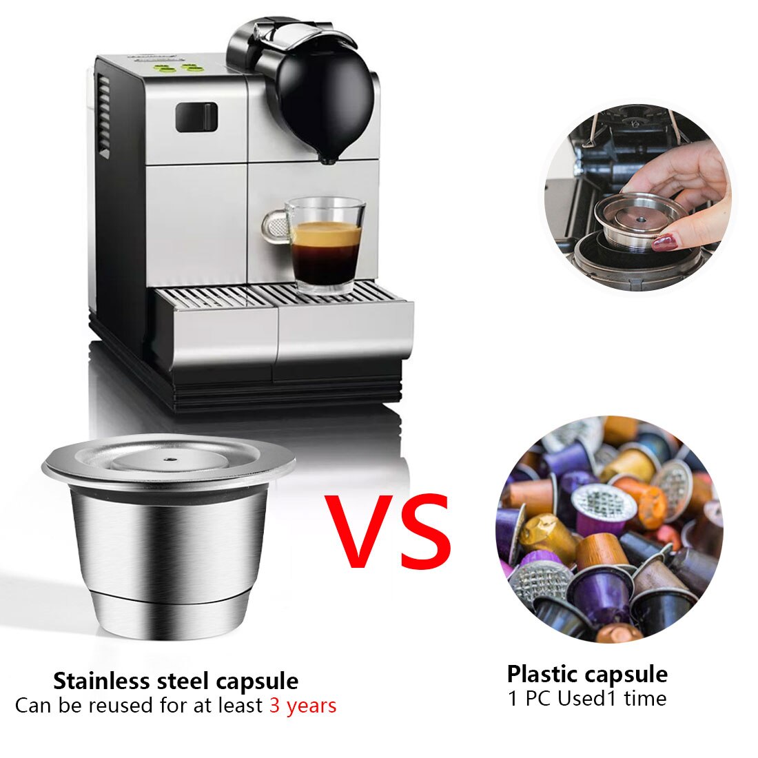 Nespresso Herbruikbare Koffie Capsule Rvs Hervulba... – Grandado