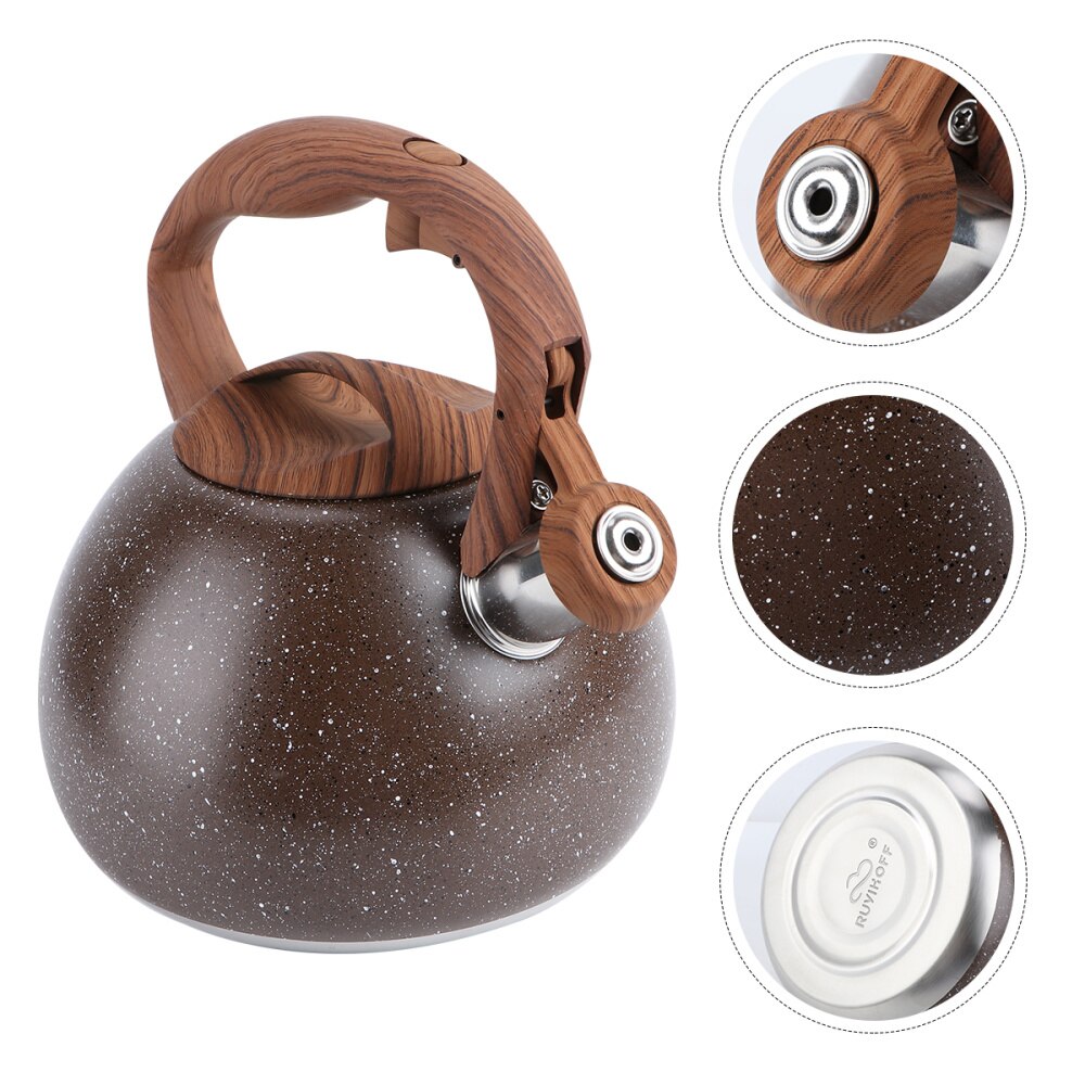 1Pc 2.8L Antique Stainless Steel Wooden Handle Fla... – Grandado