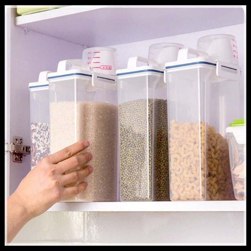 2.3L Storage Box Plastic Cereal Dispenser Storage ... – Grandado