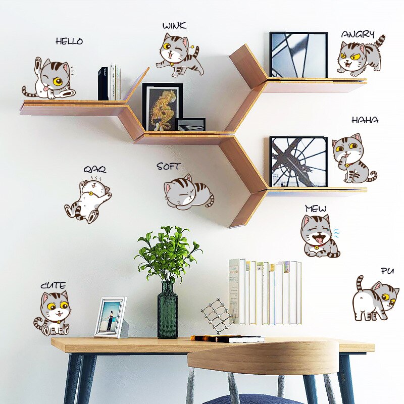 1 Set / Pack Cute Cat Wall Sticker Removable Decor... – Grandado