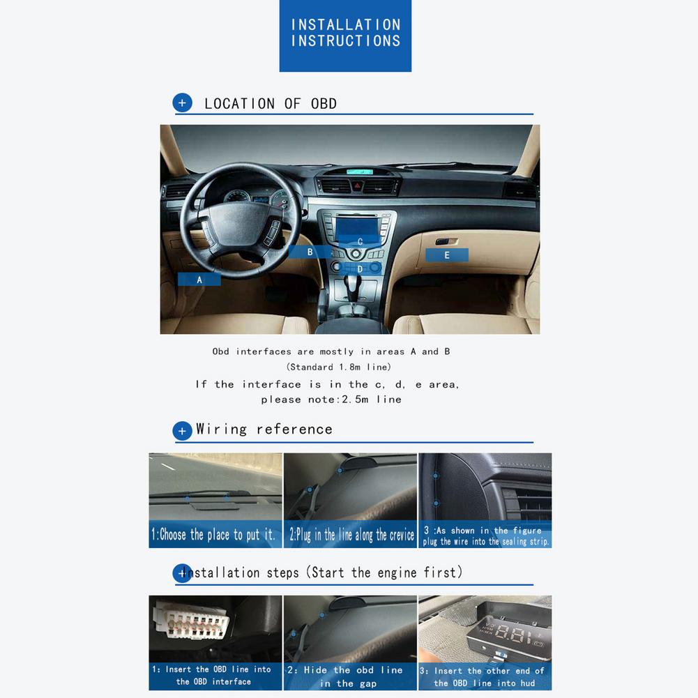 Head-up Display Over-speed Alarm Monitor for Vehic... – Grandado