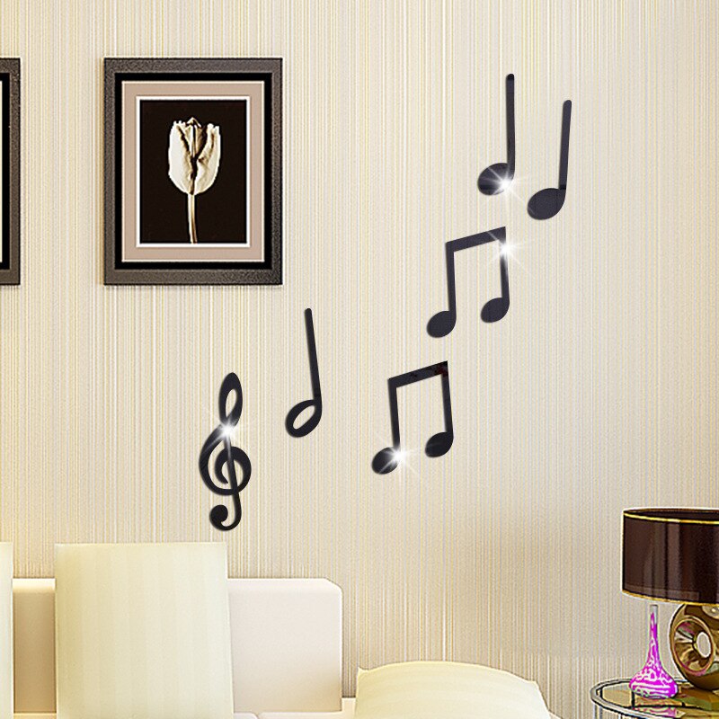 Music Music Notes Mirror Sticker Classroom Dance E... – Grandado