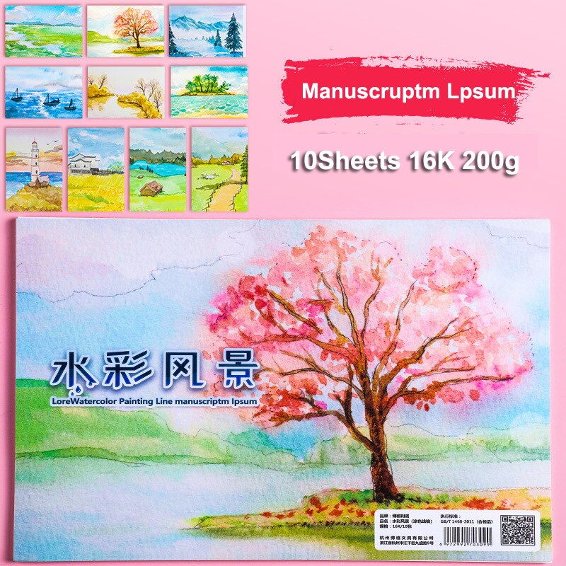 Watercolor Line Hand-painted Draft Paints Paper Ro... – Vicedeal