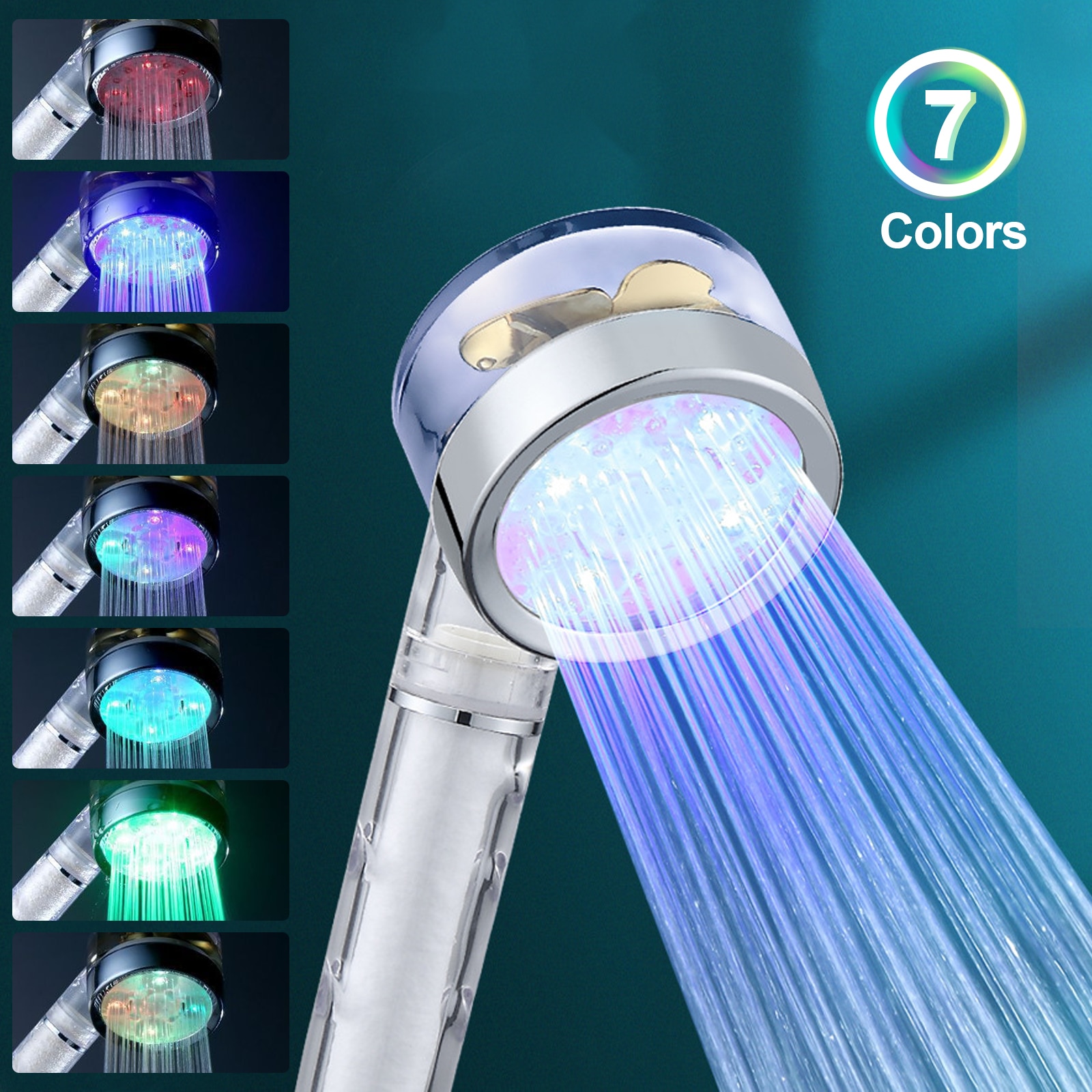 7 Color Changing LED Shower Head Temperature Senso... – Vicedeal